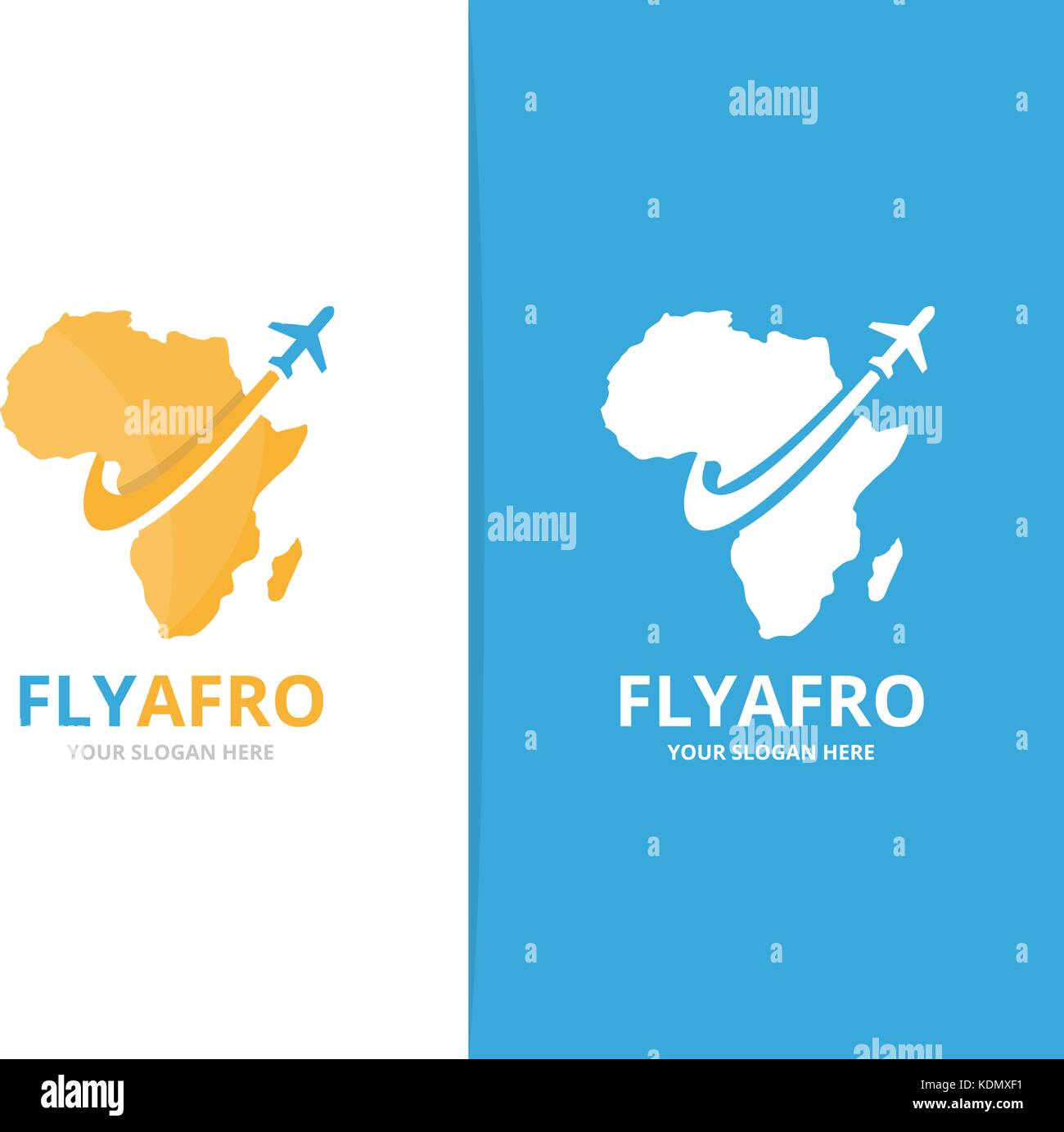 Vector africa and plane logo combination. Safari and travel symbol or ...