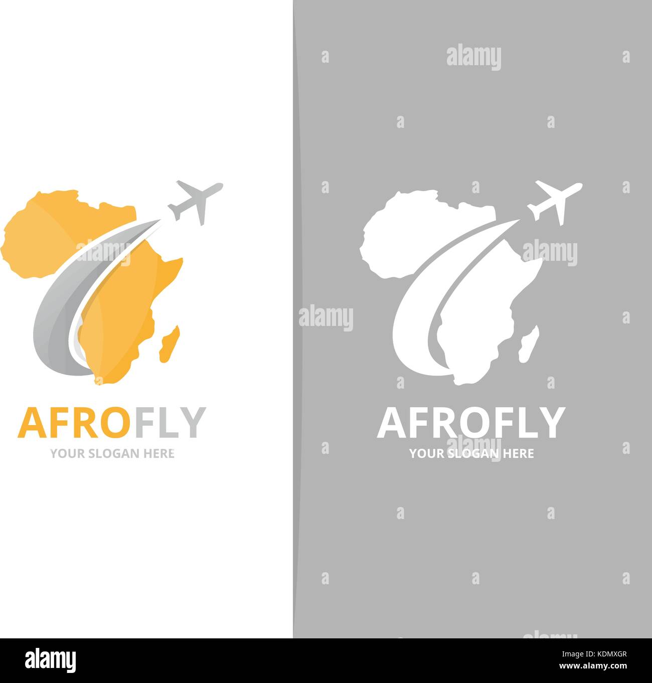 Vector africa and plane logo combination. Safari and travel symbol or ...