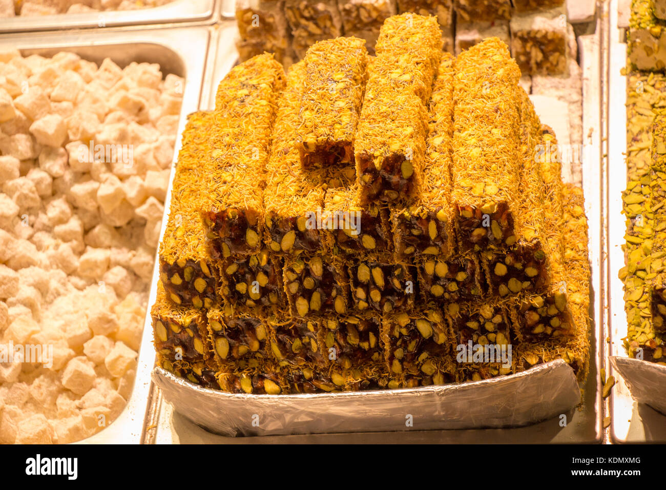Load of traditional turkish delight rahat lokum Stock Photo - Alamy