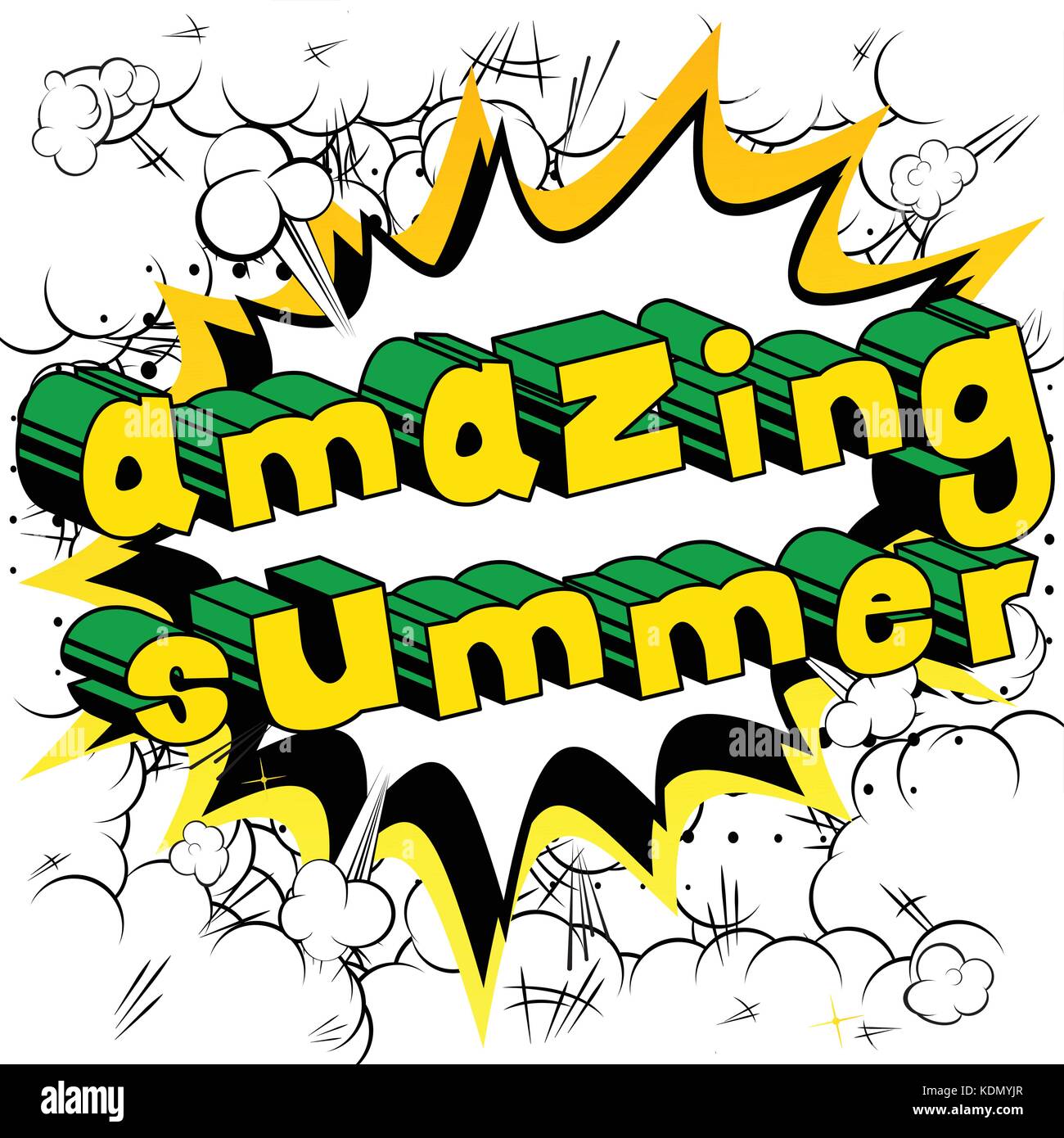 Amazing Summer - Comic book style word on abstract background Stock ...