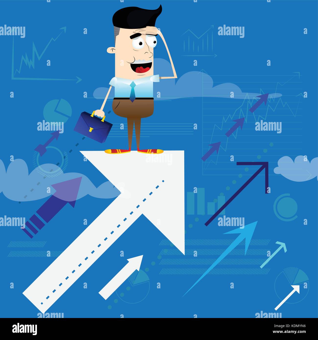 Happy smiling successful business office worker searching for ...