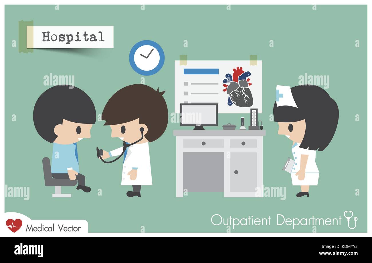 Outpatient department ( OPD ) in hospital . Doctor ( Cardiologist ) use ...