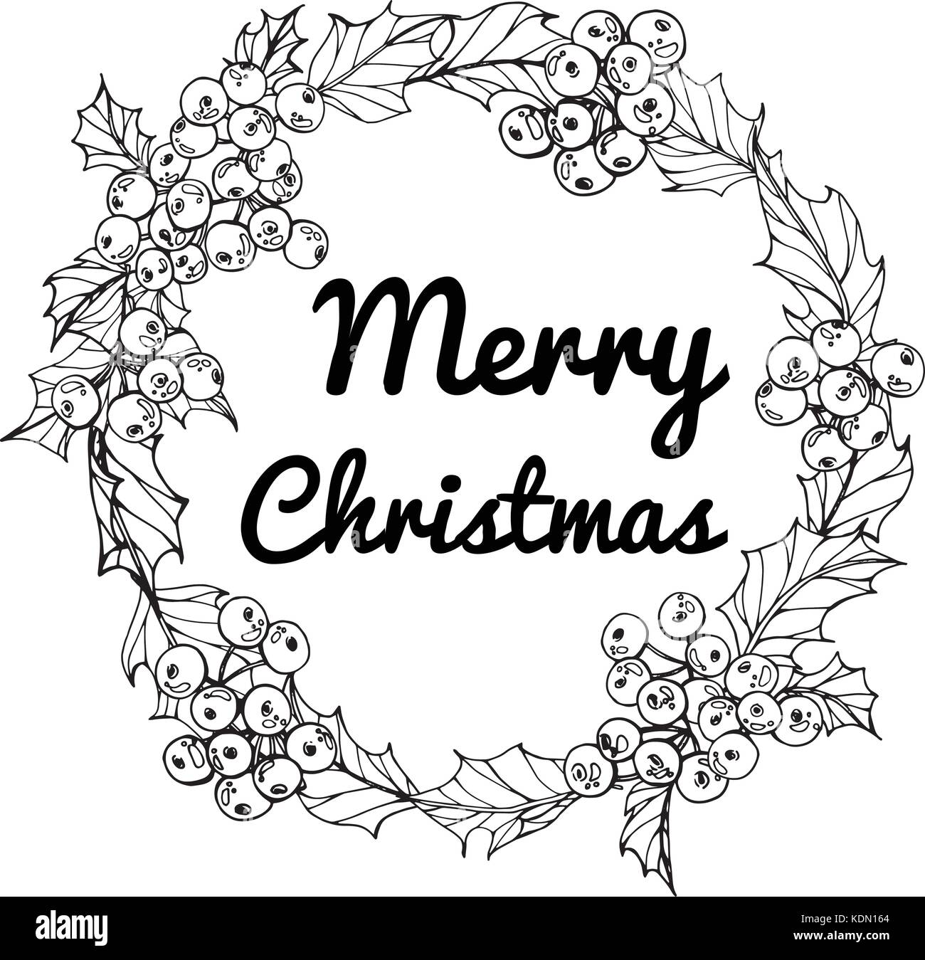 Floral wreath drawing Stock Vector Images - Alamy