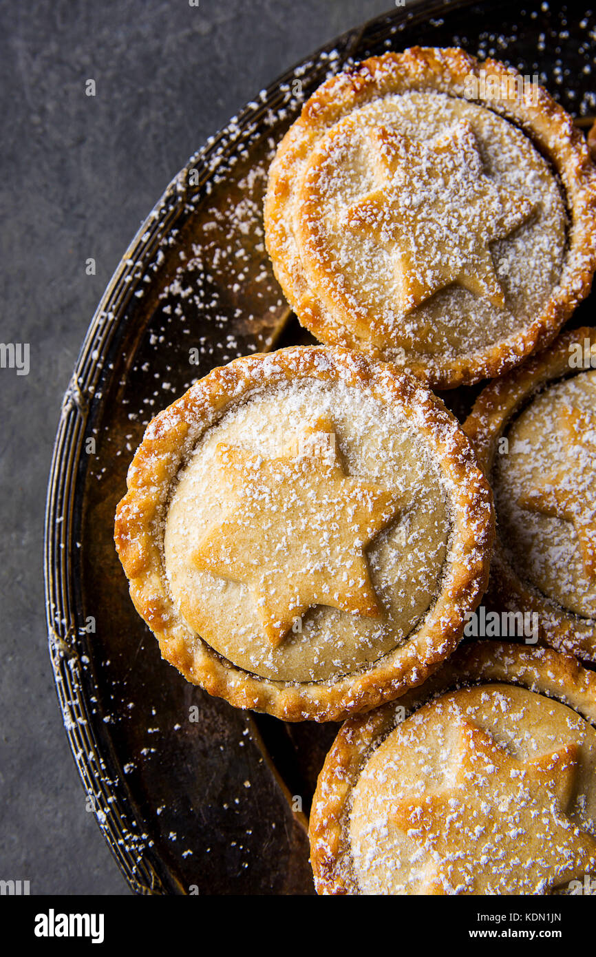 Traditional British Christmas Pastry Dessert Home Baked Mince Pies with ...