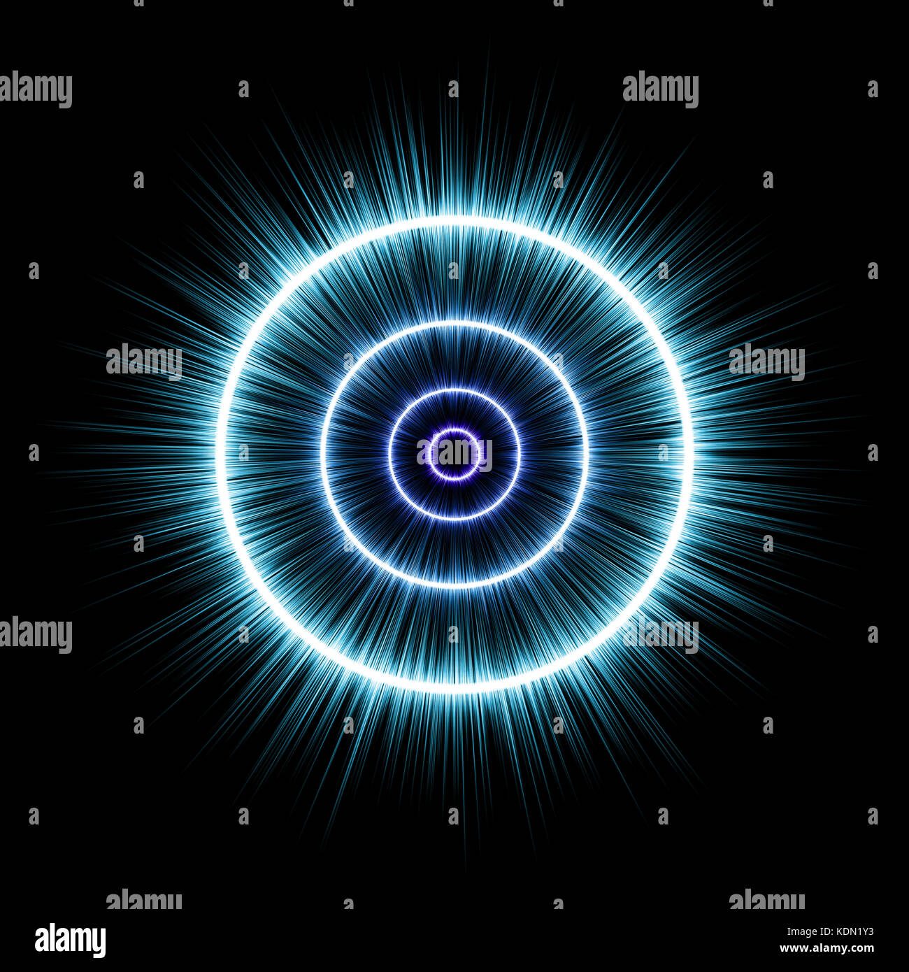 astract circular blue ray of light bursting on black background Stock ...