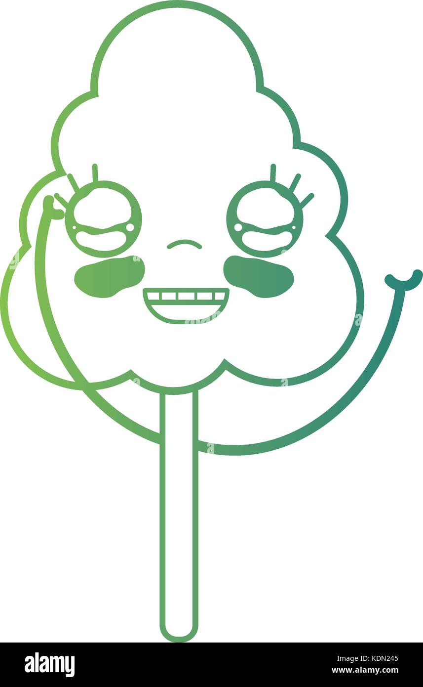 line kawaii cute happy natural tree Stock Vector Image & Art - Alamy