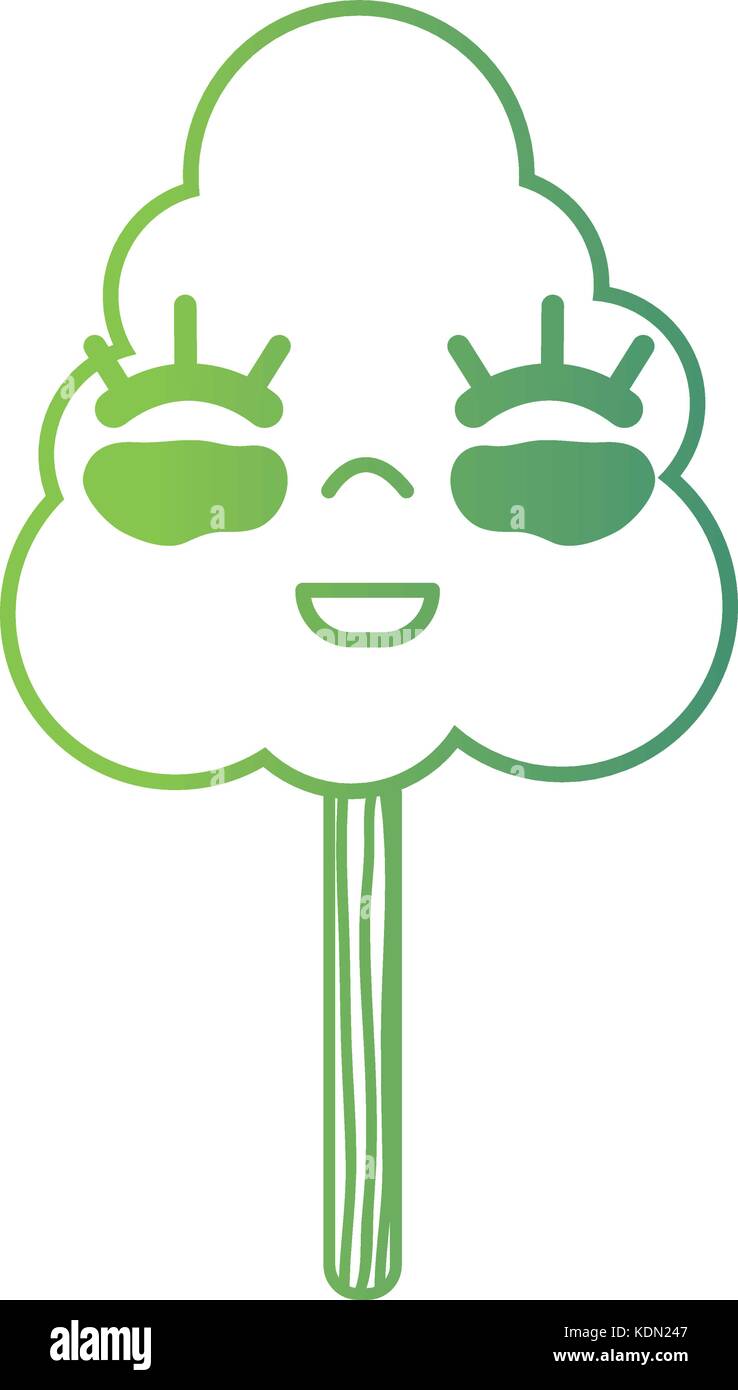 line kawaii cute happy natural tree Stock Vector Image & Art - Alamy