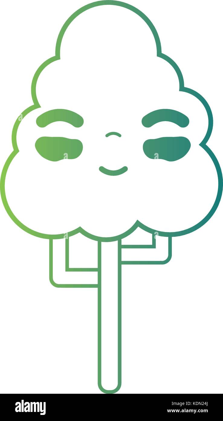 line kawaii cute happy natural tree Stock Vector Image & Art - Alamy