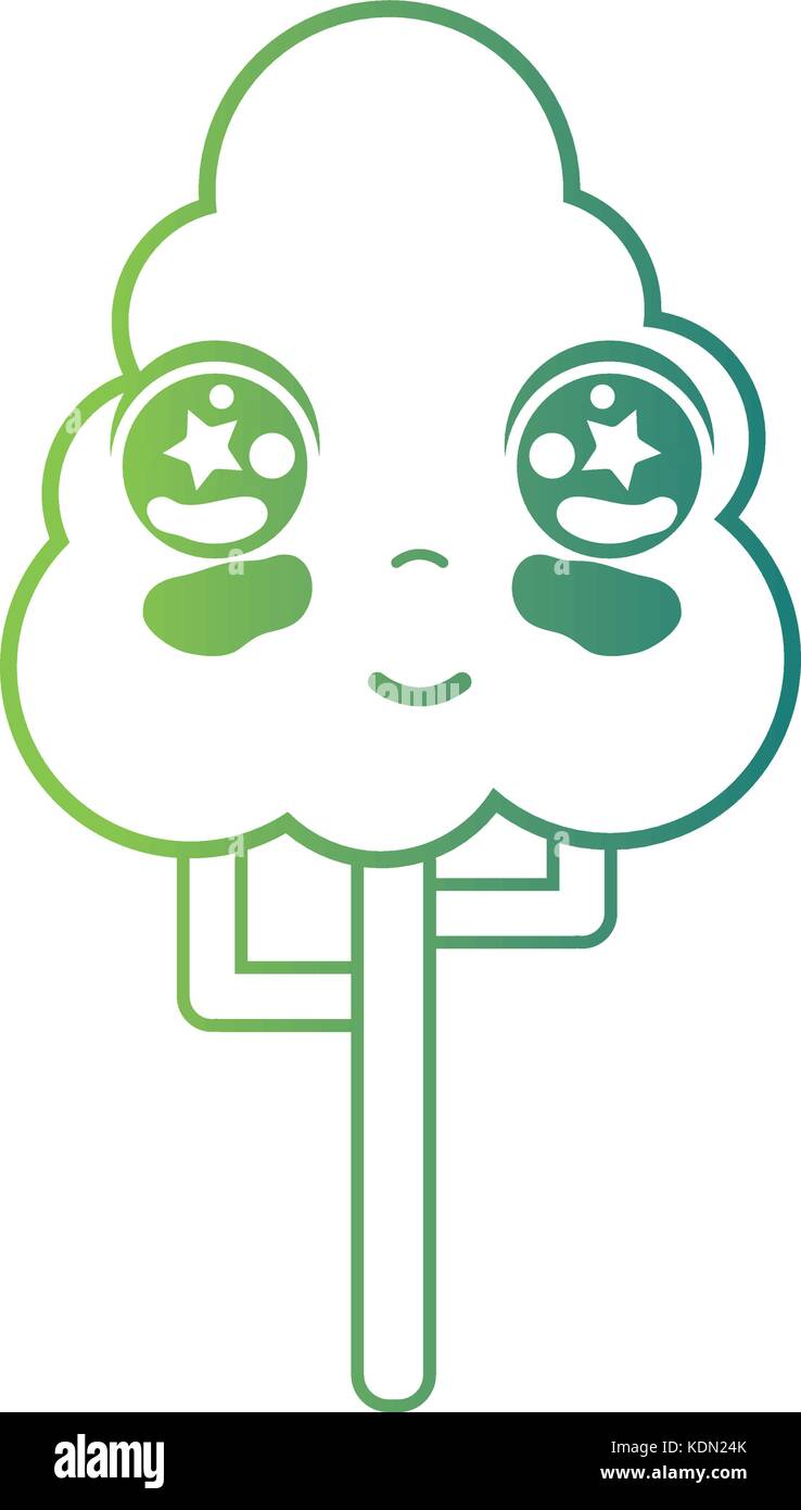 line kawaii cute happy natural tree Stock Vector Image & Art - Alamy