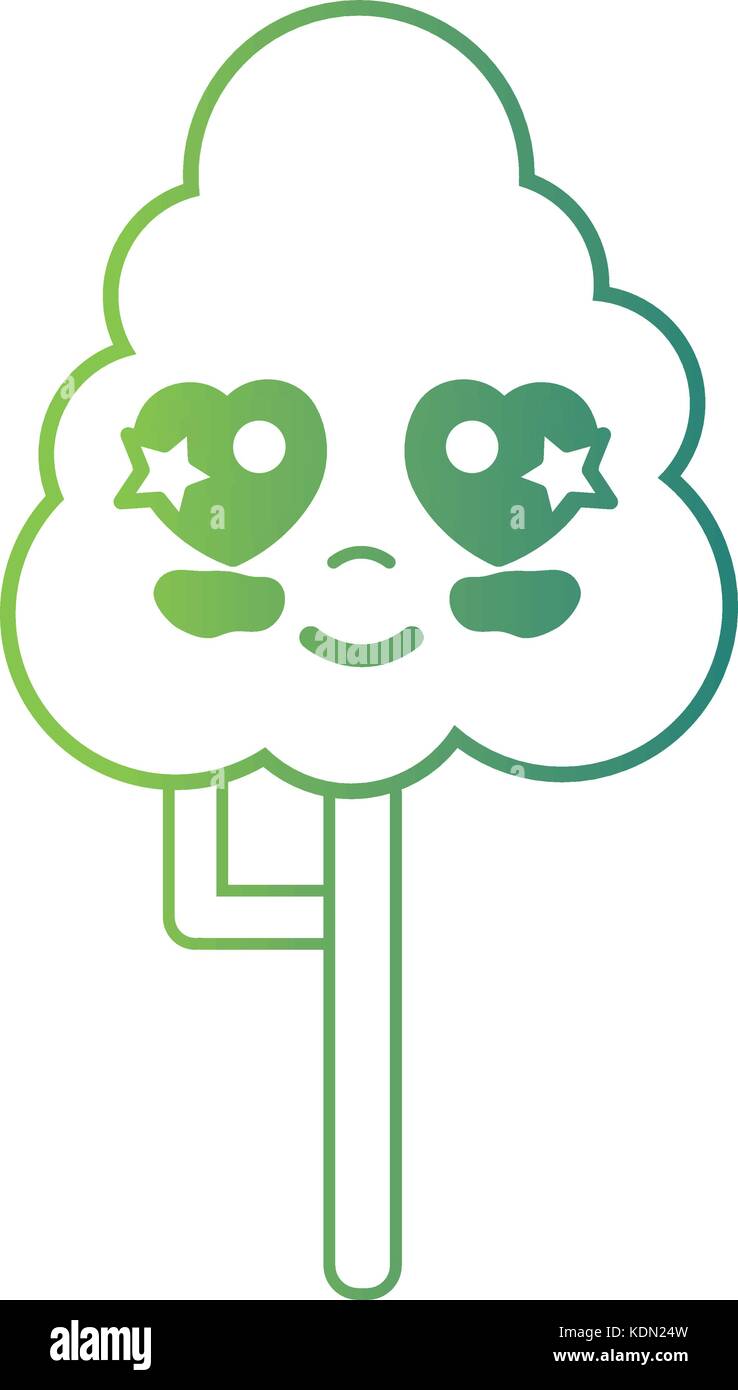 line kawaii cute in love natural tree Stock Vector Image & Art - Alamy