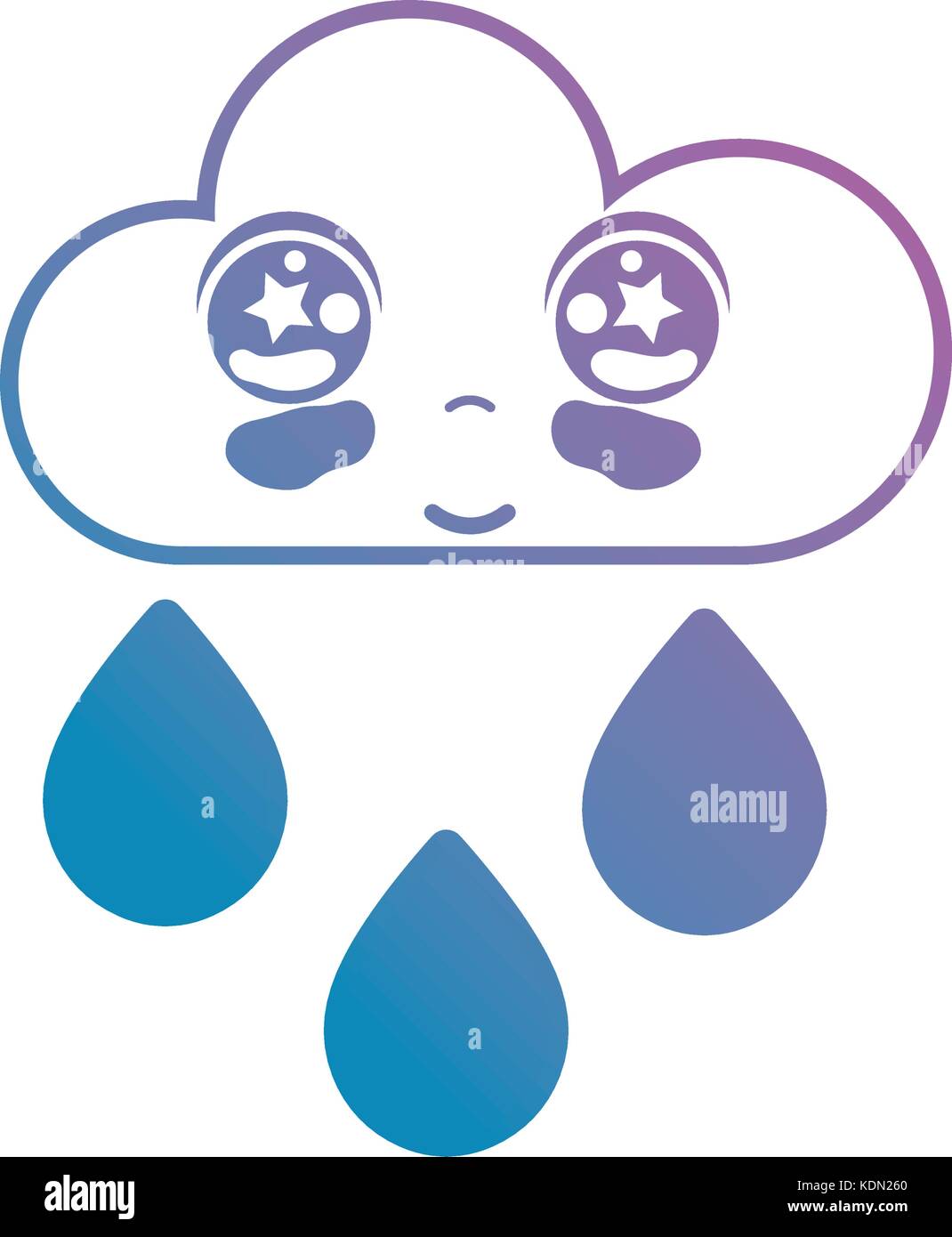 line kawaii cute happy cloud raining Stock Vector Image & Art - Alamy