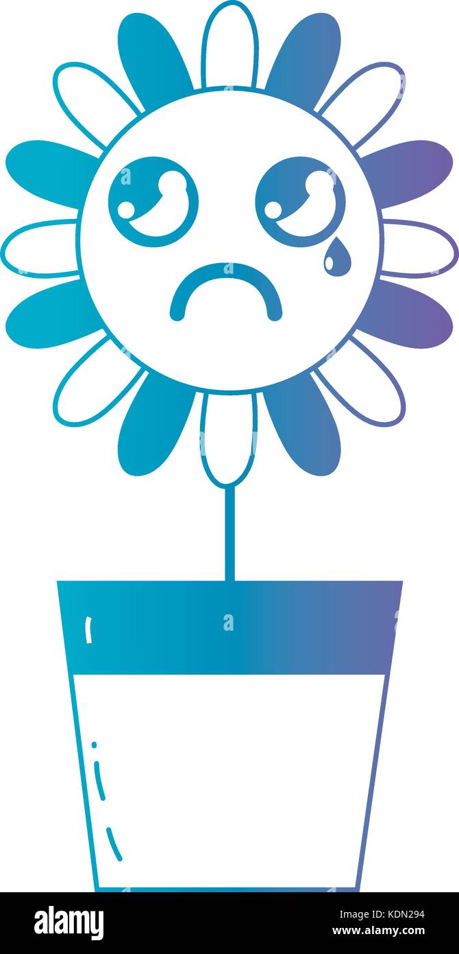 line kawaii cute crying flower Stock Vector Image & Art - Alamy