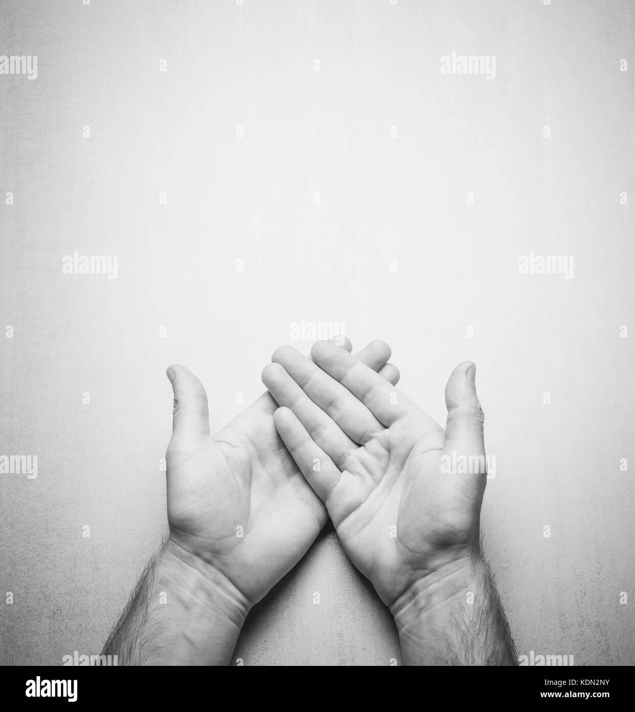Open palms Black and White Stock Photos & Images - Alamy