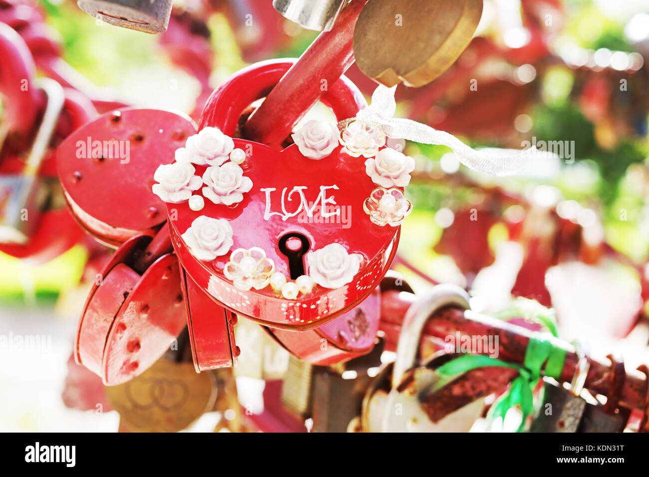 Locks of love. Together forever Stock Photo - Alamy