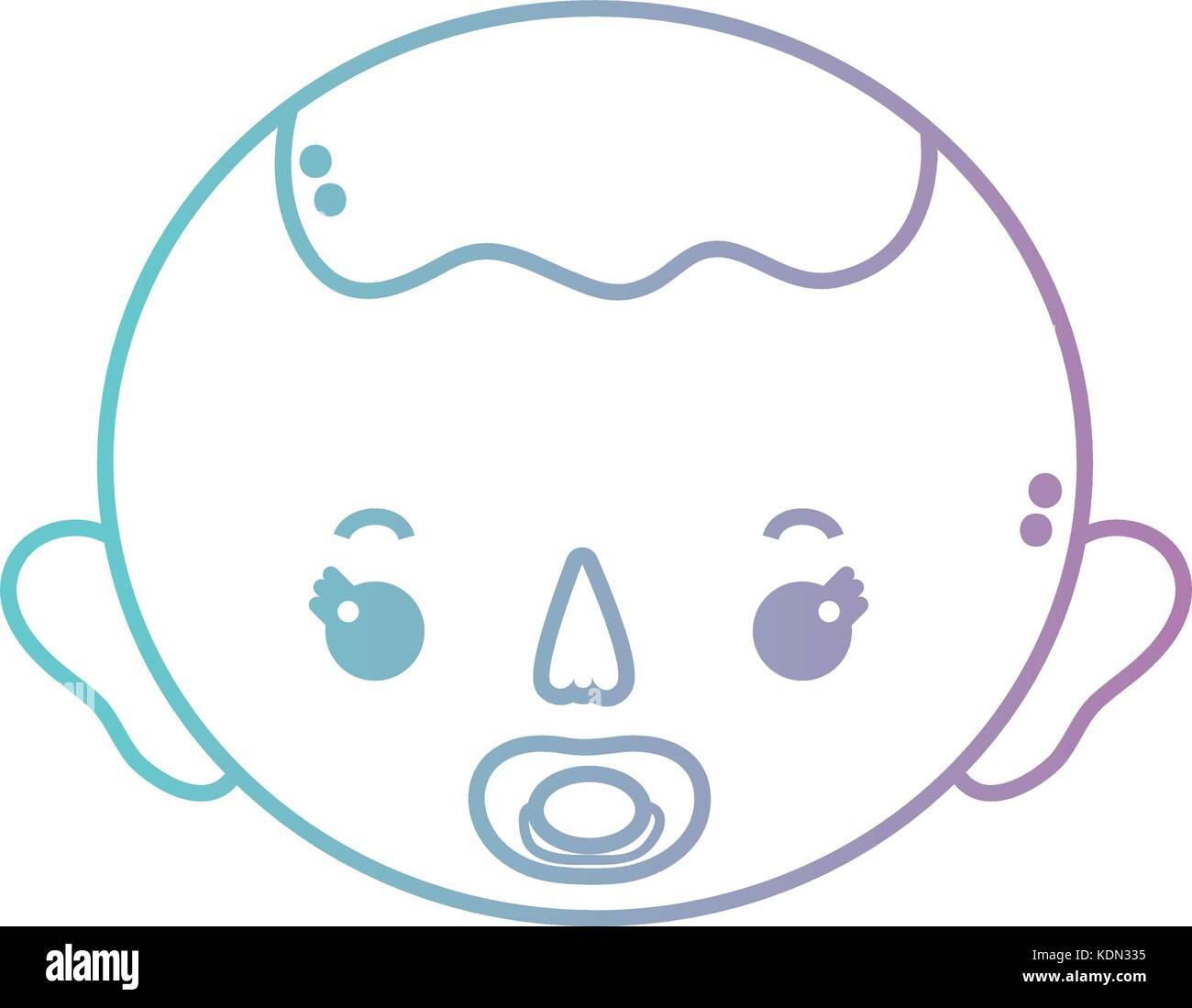 line baby boy head and pacifier Stock Vector Image & Art - Alamy
