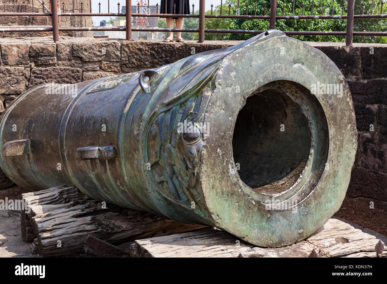 Malik-e Maidan in Bijapur is a huge cannon placed onto of a tower in ...