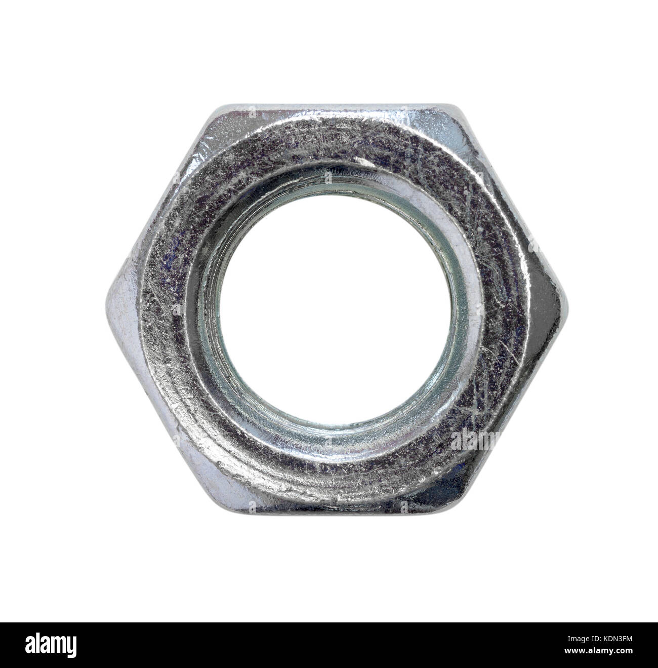 steel nut isolated on white background, top view closeup Stock Photo ...