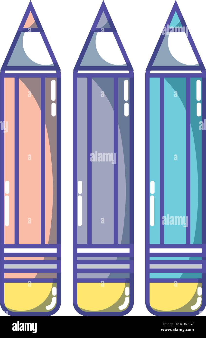 pencils colors school tool object design Stock Vector Image & Art - Alamy