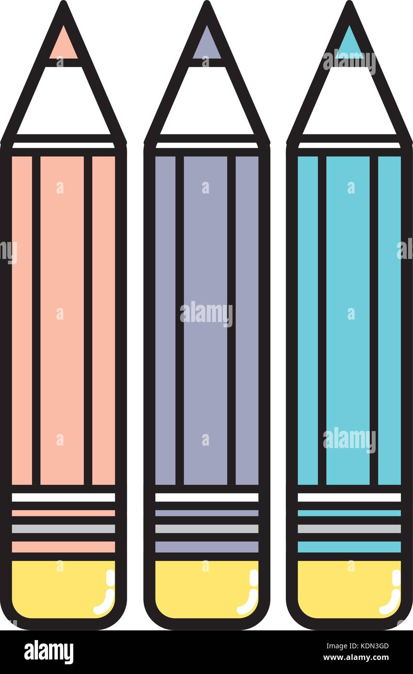 pencils colors school tool object design Stock Vector Image & Art - Alamy