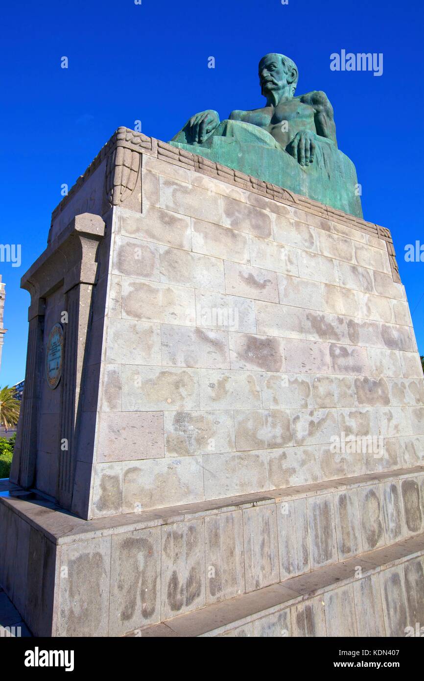 Statue of Canarian Novelist Benito Perez Galdos, Las Palmas de Gran ...