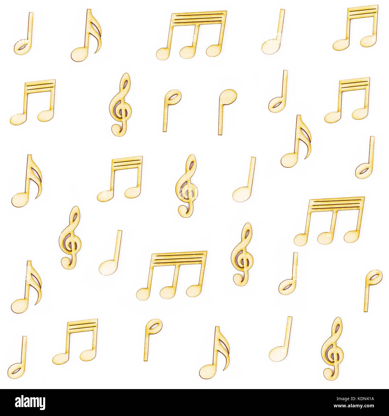 Wooden Music notes isolated on white background Stock Photo - Alamy