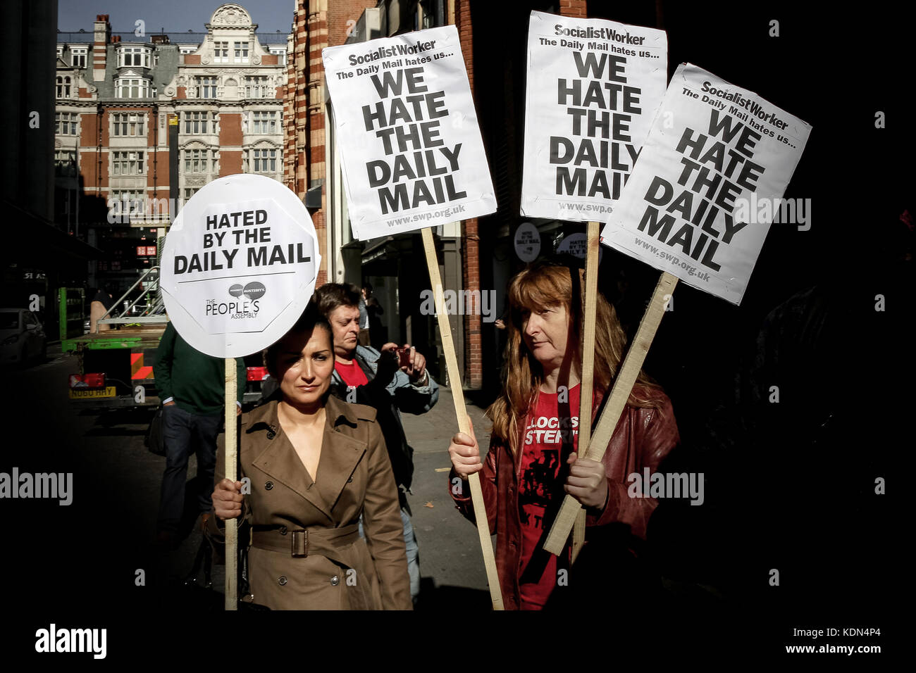 Protesters outside Daily Mail newspaper head offices in London, UK ...