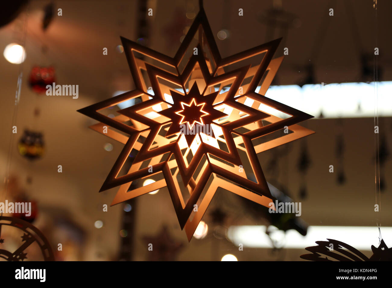 Star lanterns / A background of star lanterns Stock Photo - Alamy