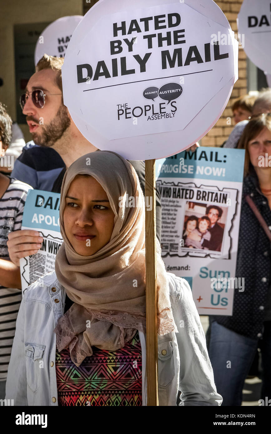 Protesters outside Daily Mail newspaper head offices in London, UK ...