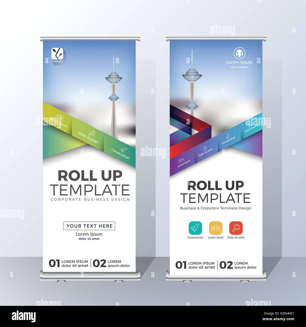Vertical Roll Up Banner Template Design for Announce and Advertising ...