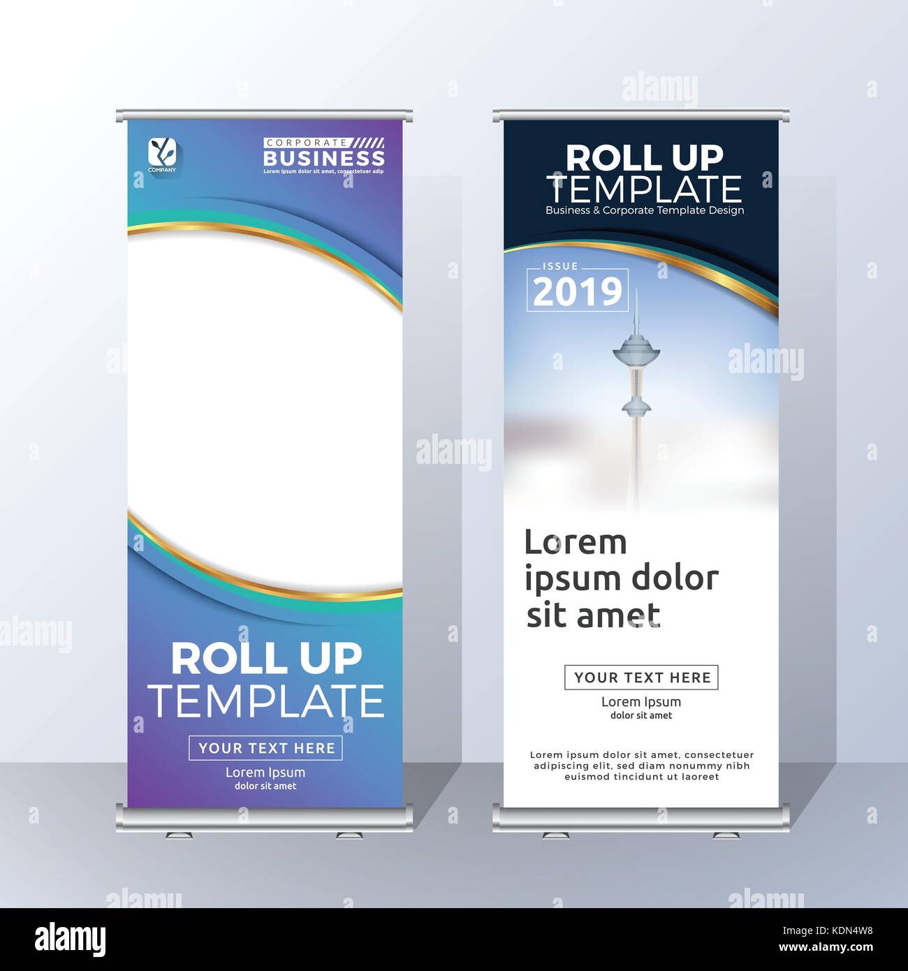 Vertical Roll Up Banner Template Design for Announce and Advertising ...