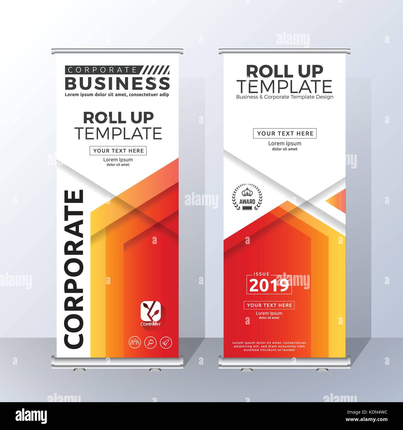 Vertical Roll Up Banner Template Design for Announce and Advertising ...