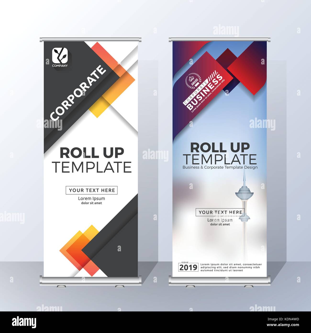 Vertical Roll Up Banner Template Design for Announce and Advertising ...