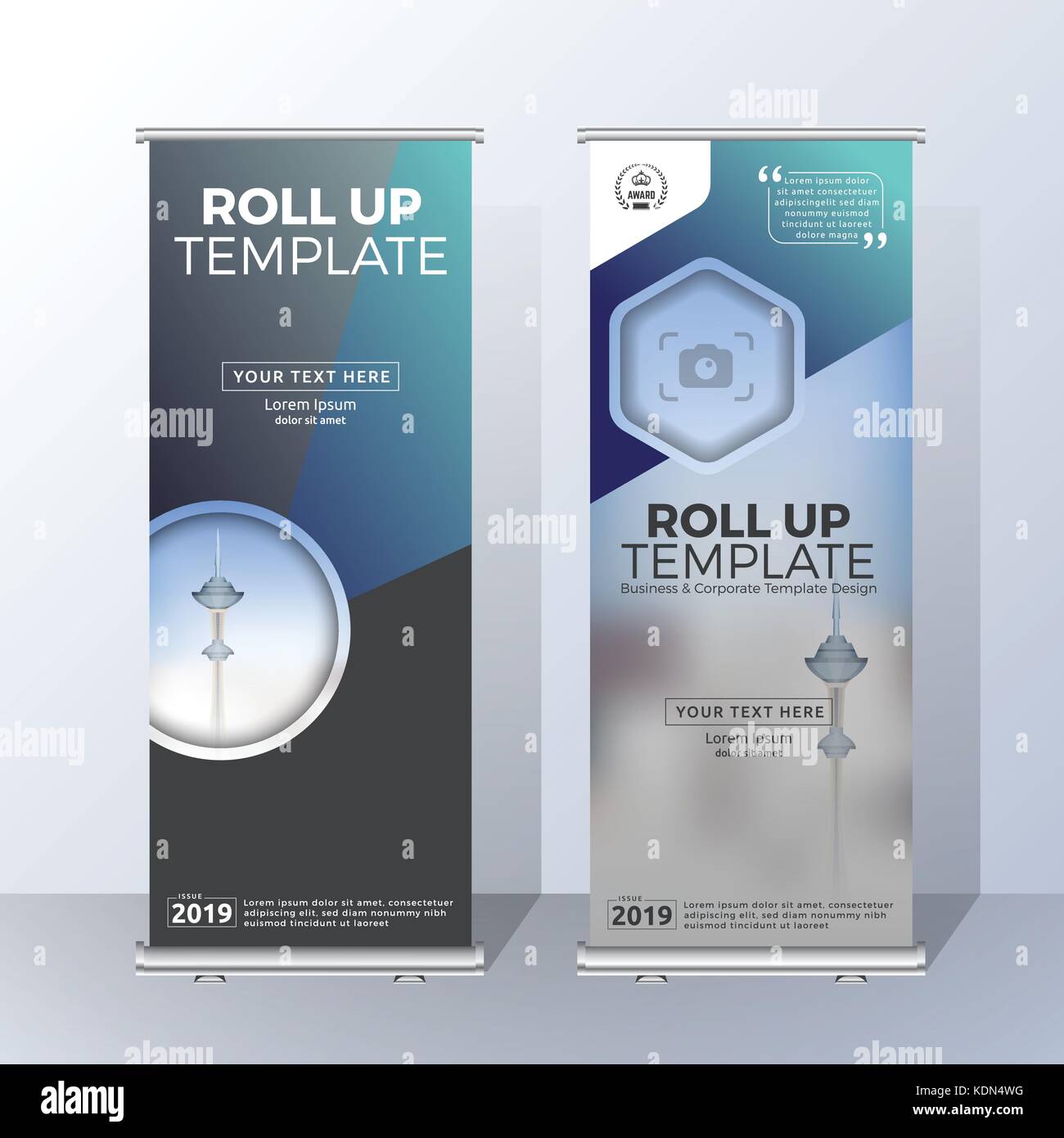 Vertical Roll Up Banner Template Design for Announce and Advertising ...