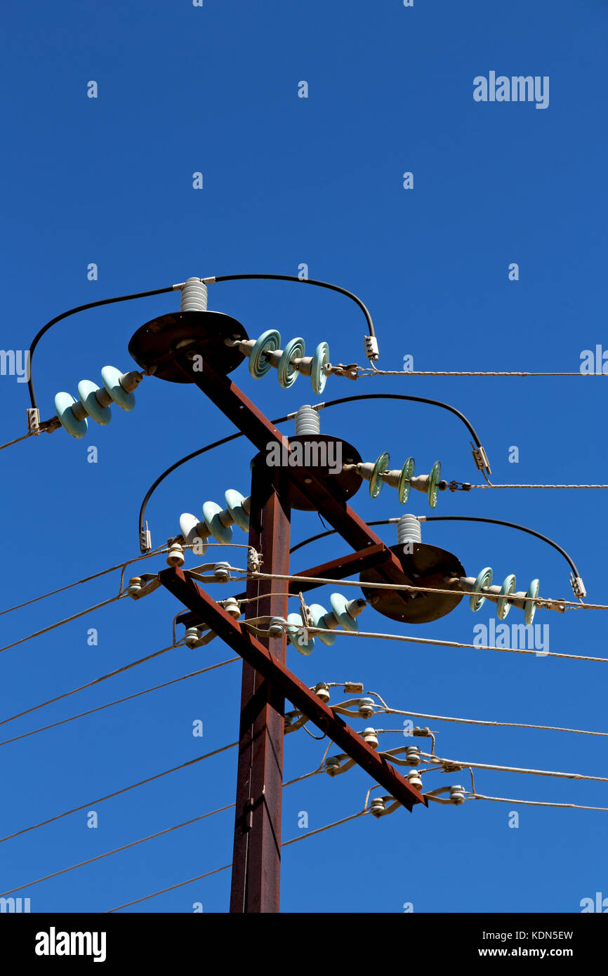 in australia the concept of power line with electrical pole in the ...