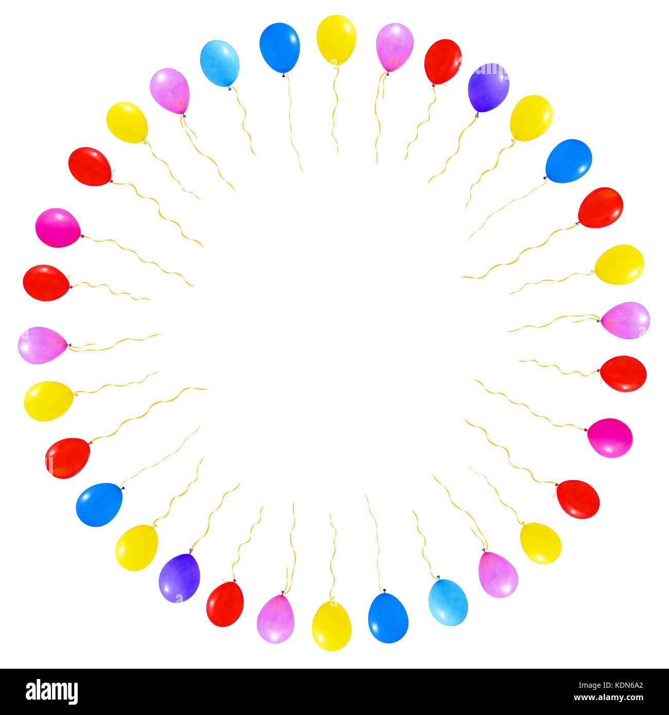 Vector Round with colored balloons on white background, illustration ...