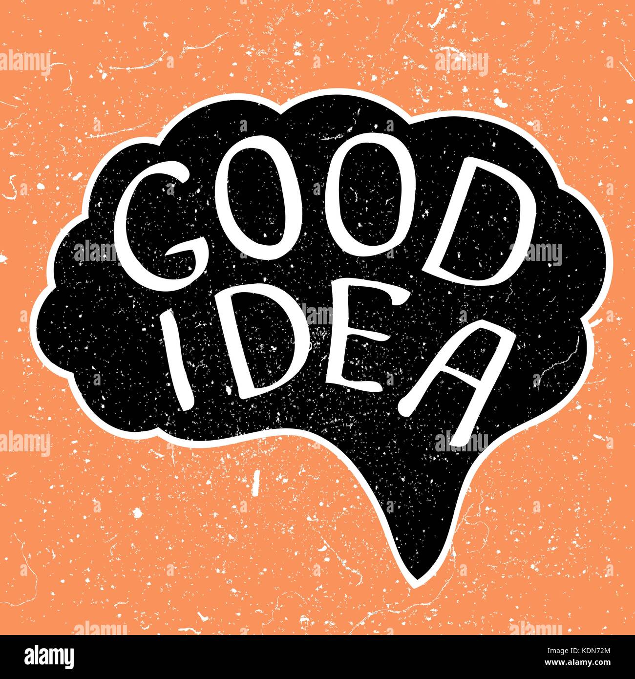 Human brain with text - Good Idea. Conceptual vector illustration for ...