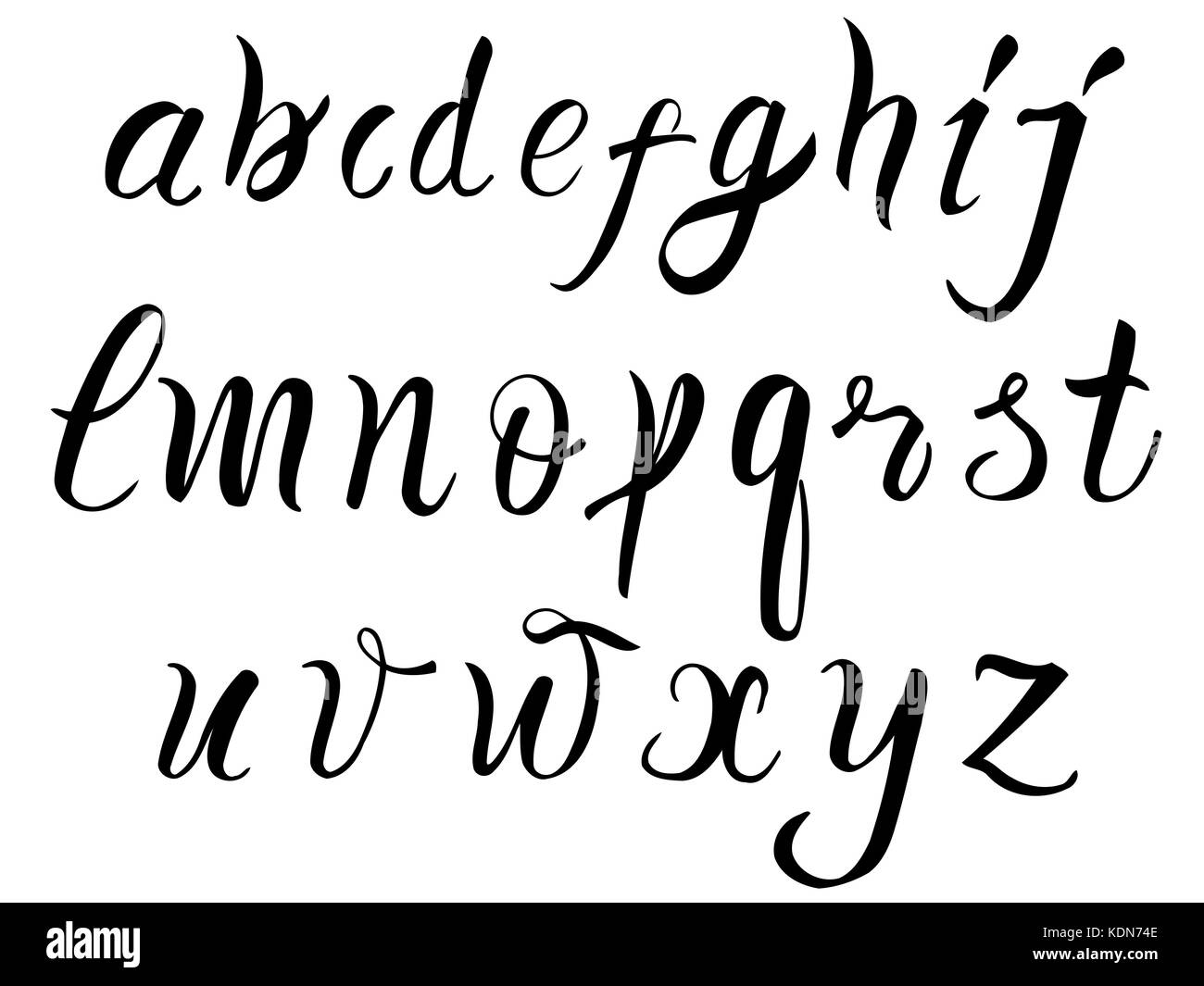 Hand drawn alphabet written with brush pen Stock Vector Image & Art - Alamy