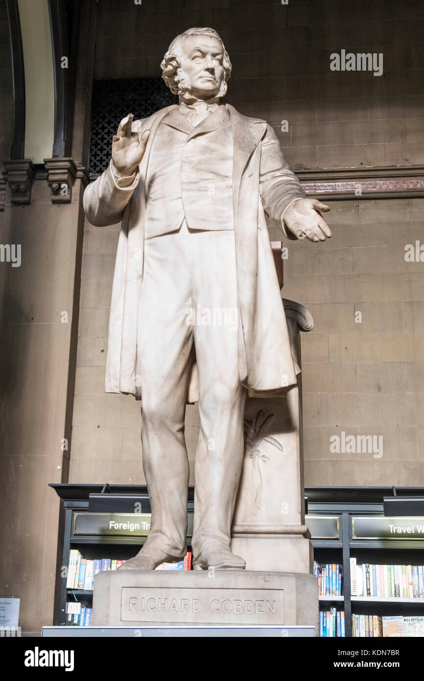 The Richard Cobden Statue in the Wool Exchange, Bradford was a Merchant ...
