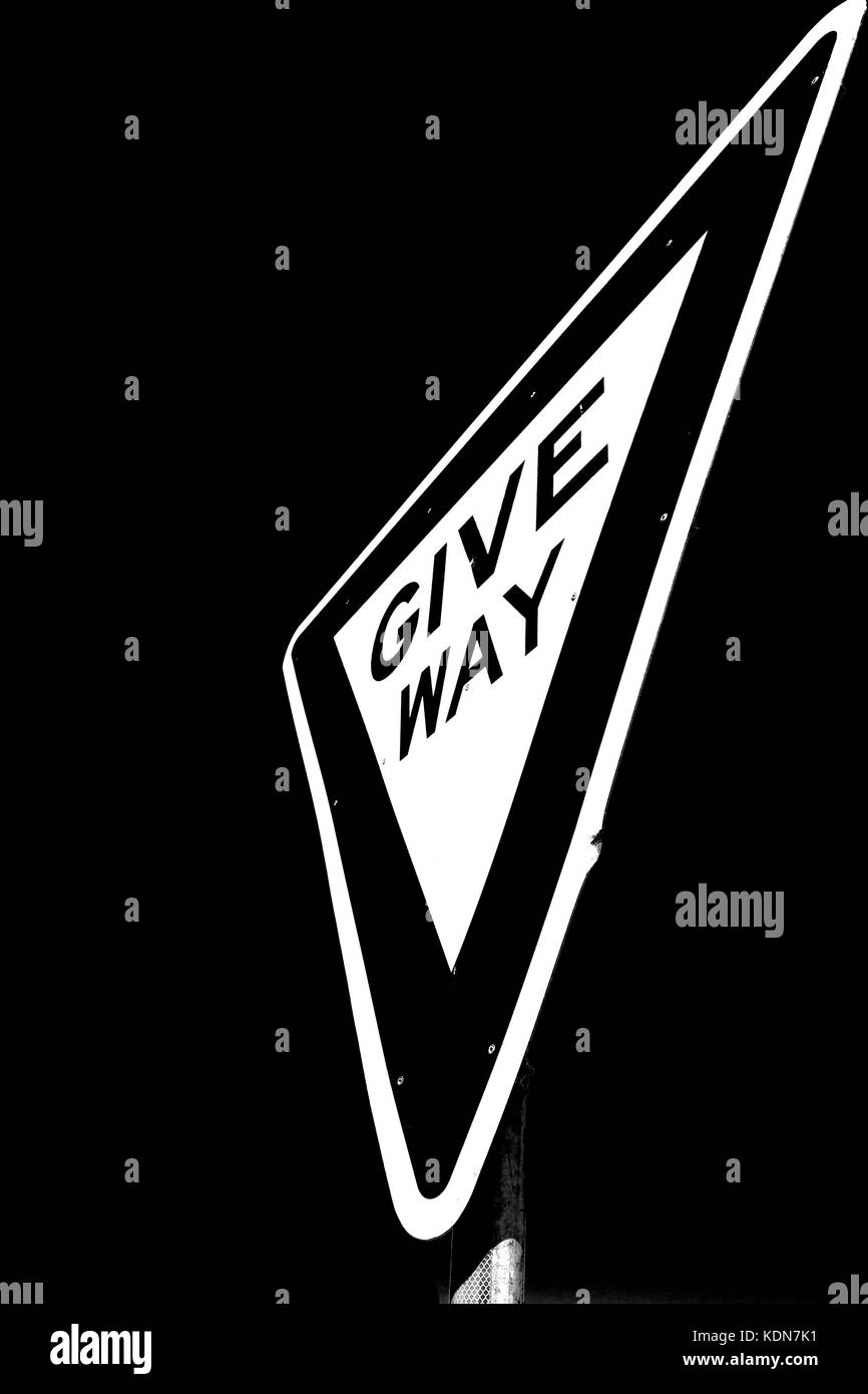 in australia the road street signal of give way Stock Photo - Alamy