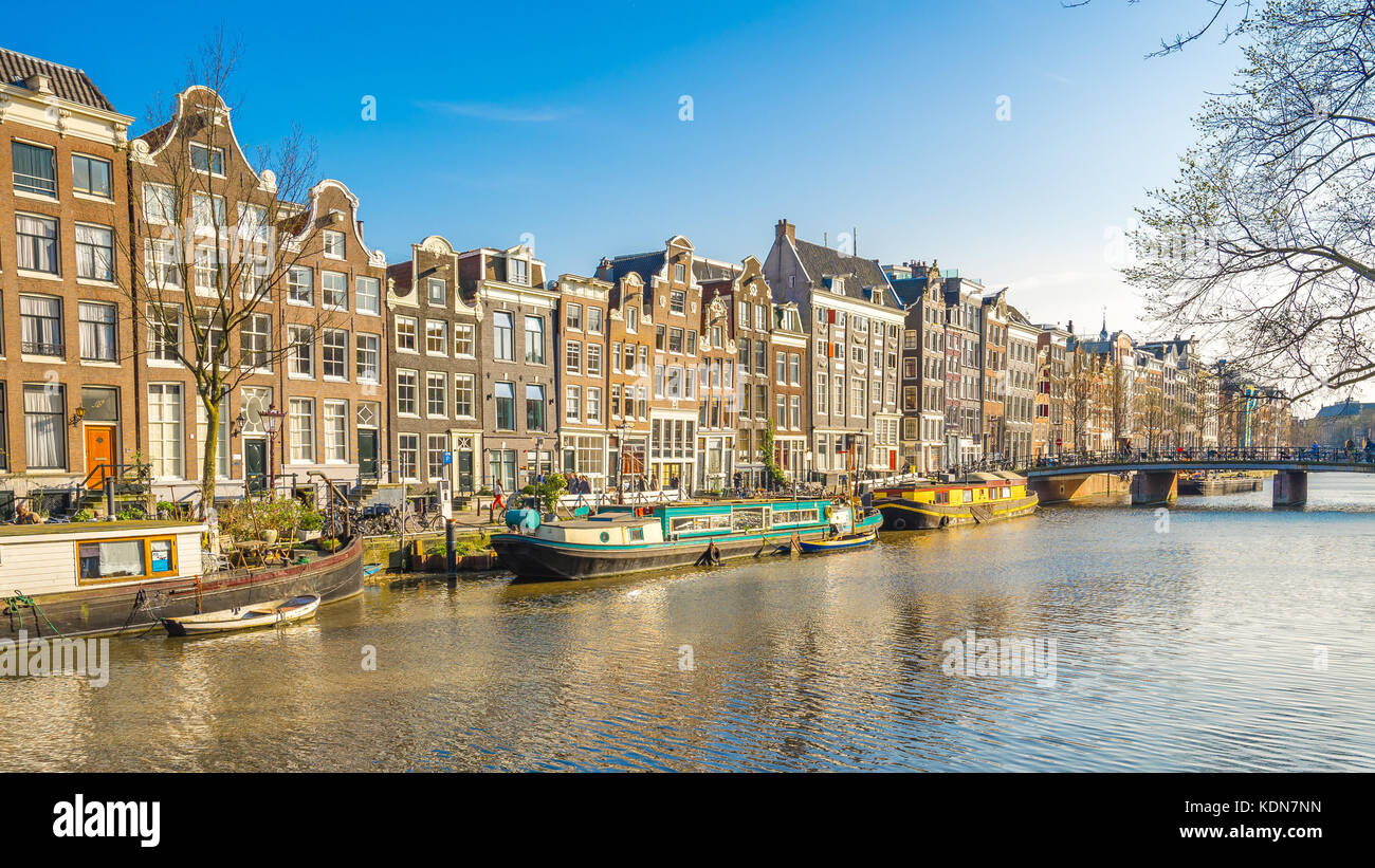 Amsterdam cityscape with the old building in Amsterdam city ...