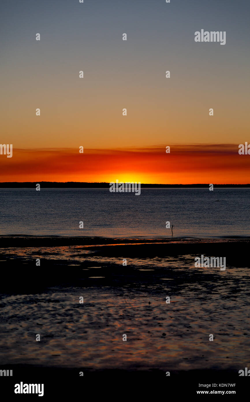 in australia the sunset in the ocean like concept of relax and holiday ...