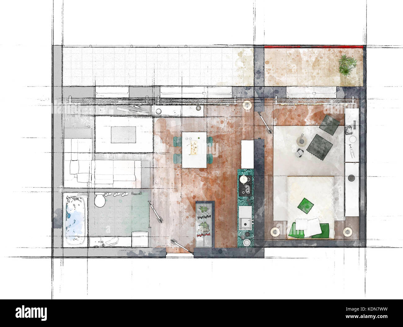 floor plan sketch Stock Photo - Alamy