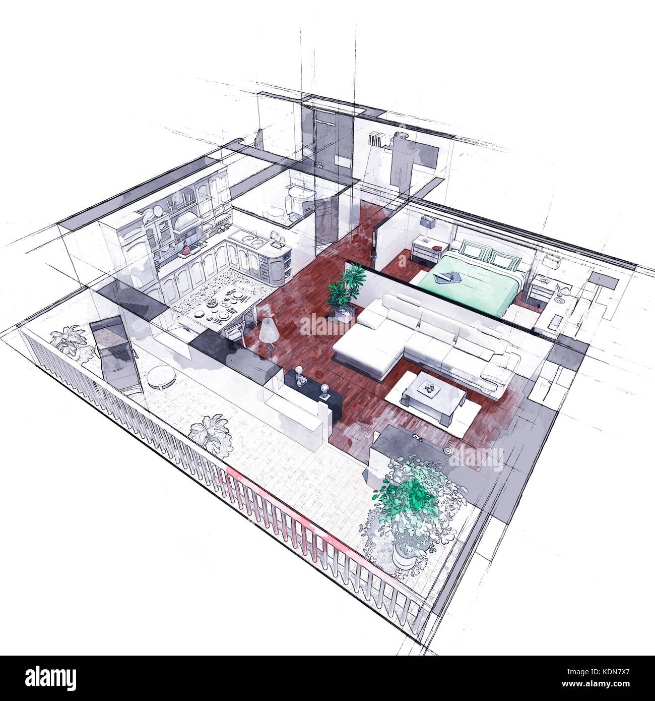 floor plan sketch Stock Photo - Alamy