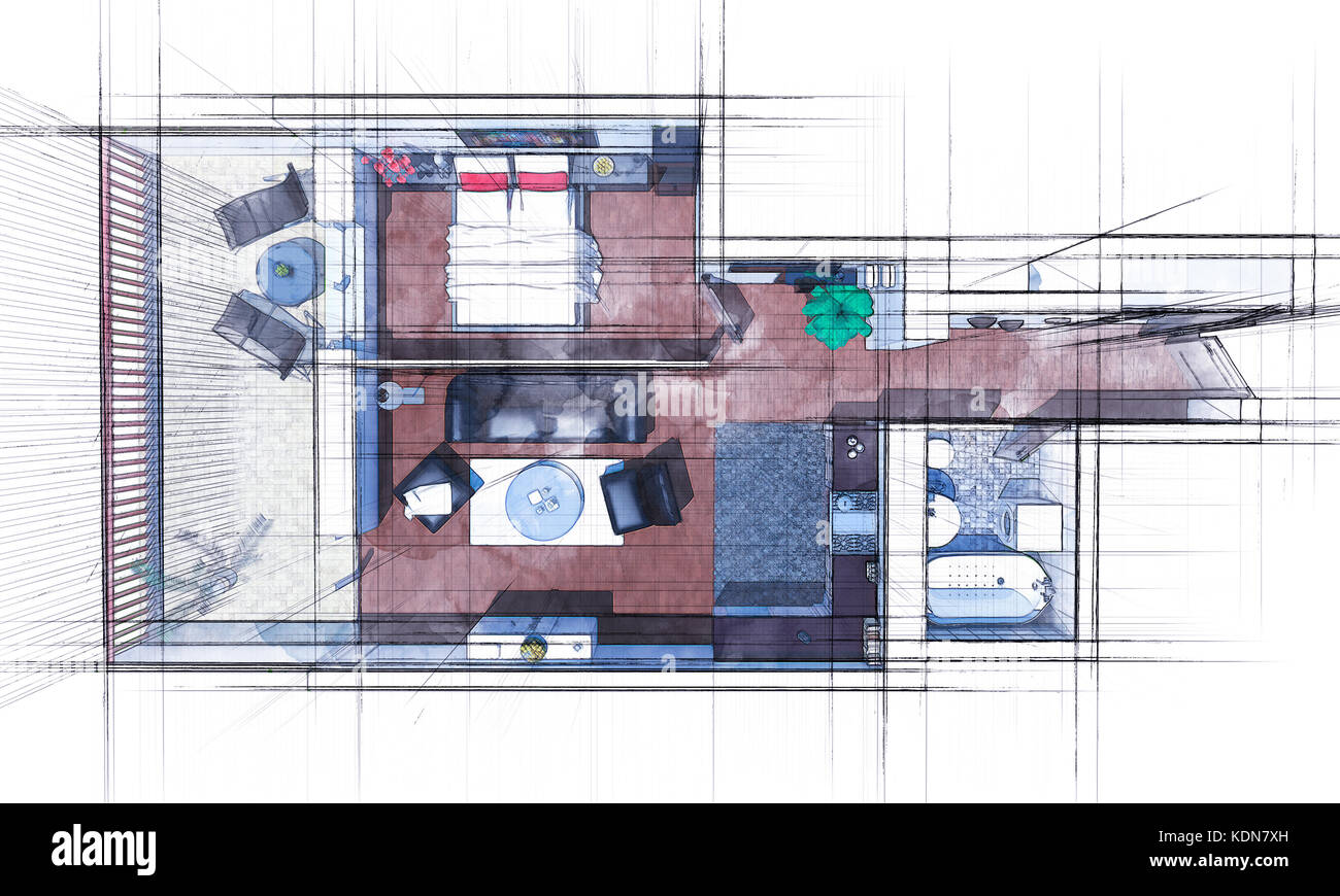 floor plan sketch Stock Photo - Alamy