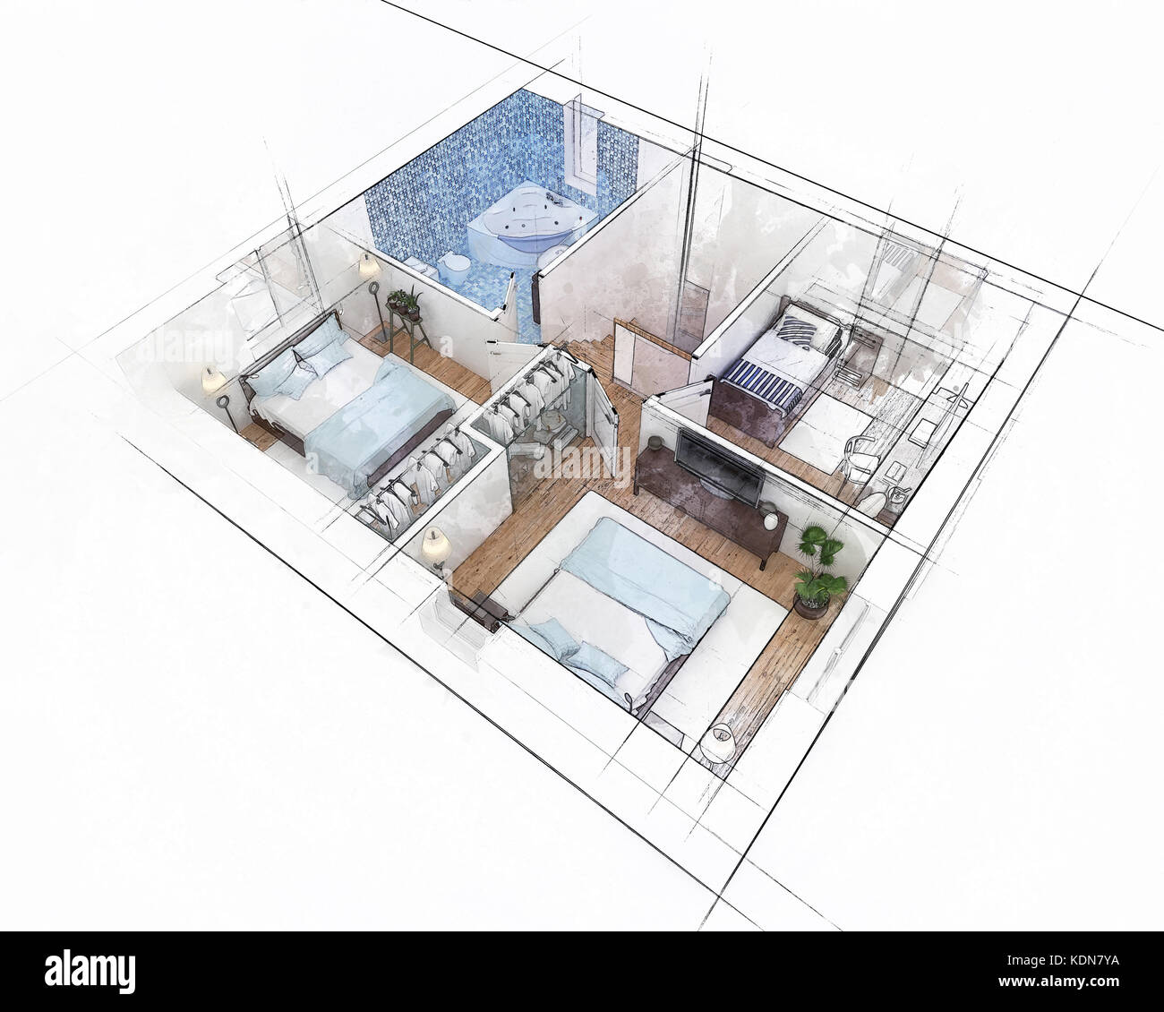 floor plan sketch Stock Photo - Alamy