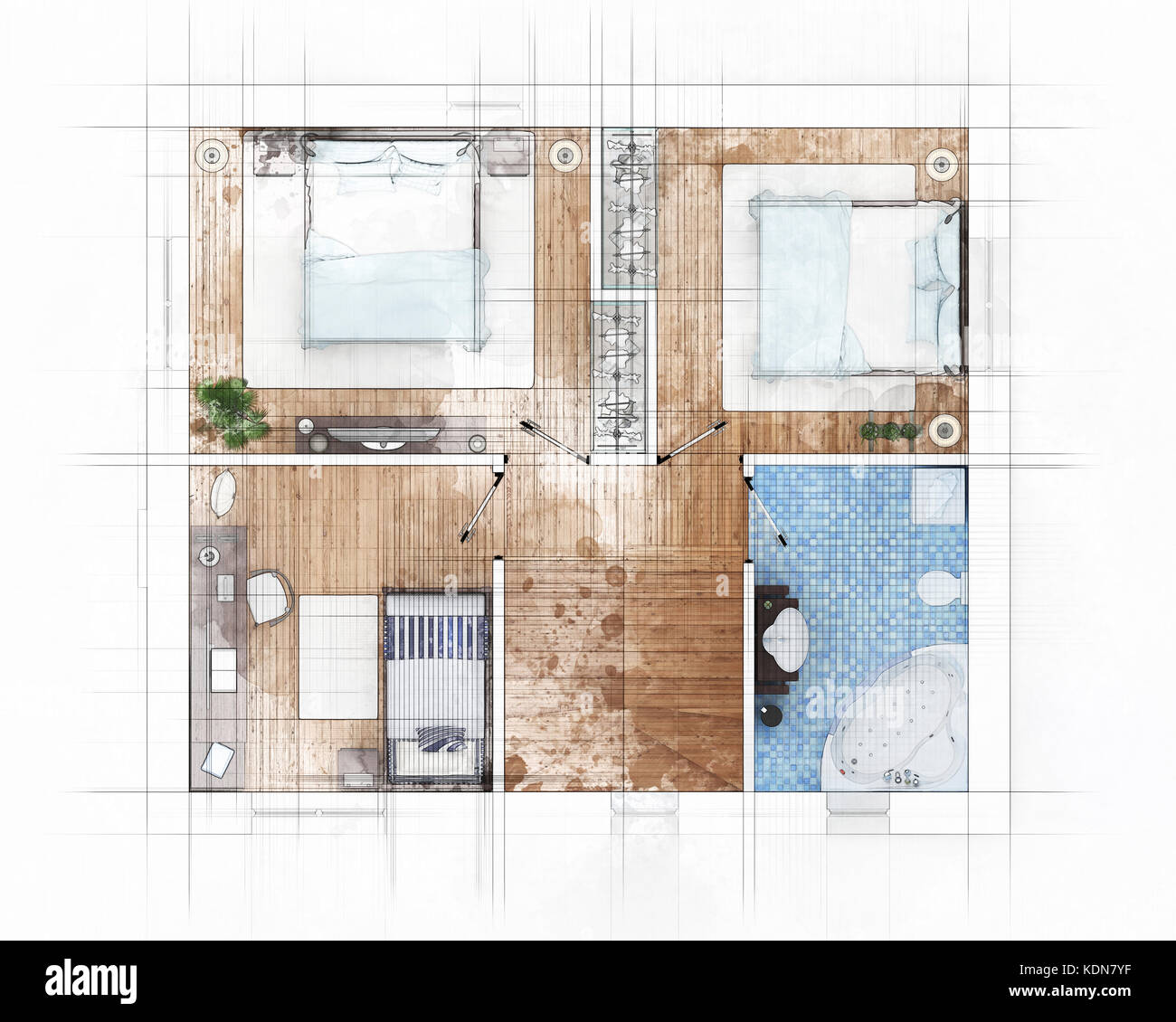 floor plan sketch Stock Photo - Alamy