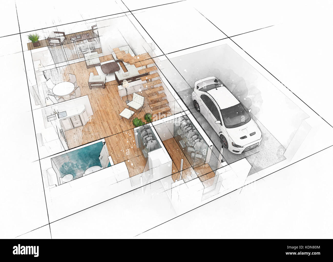 floor plan sketch Stock Photo - Alamy