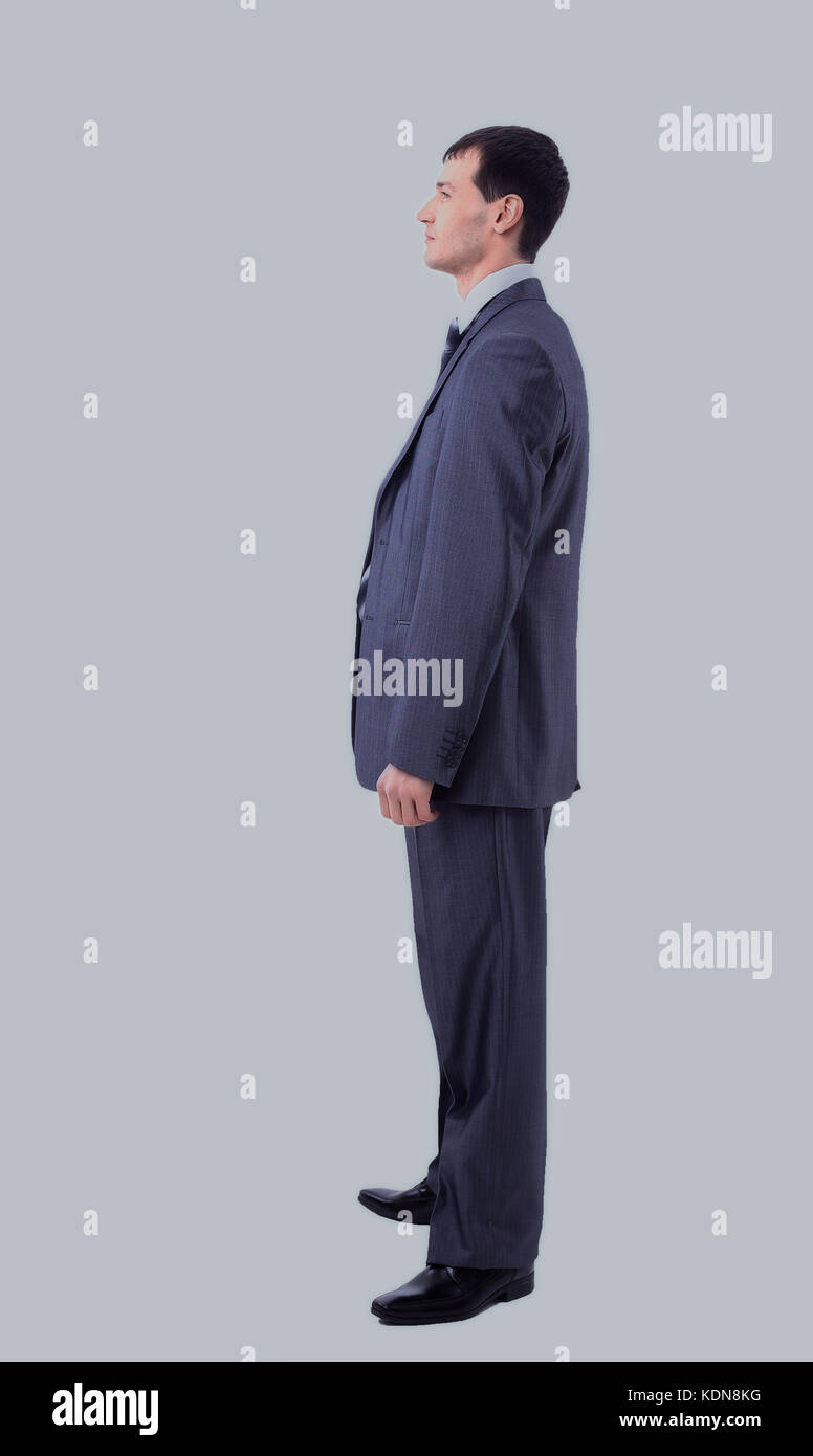 Portrait of man looking away isolated on white background Stock Photo ...