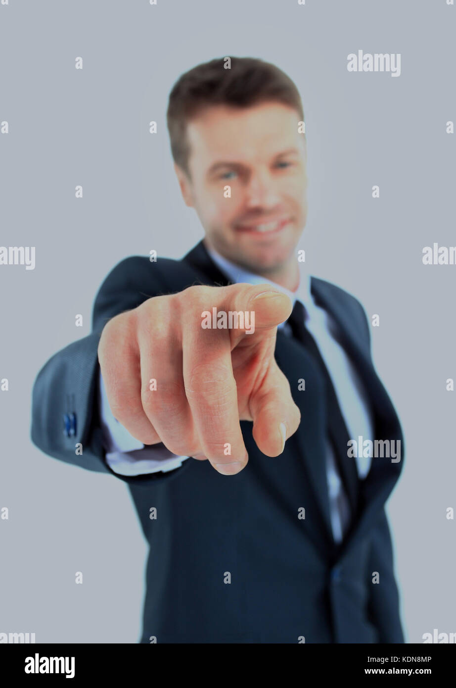 smart business man showing with copy space for your text isolated on ...