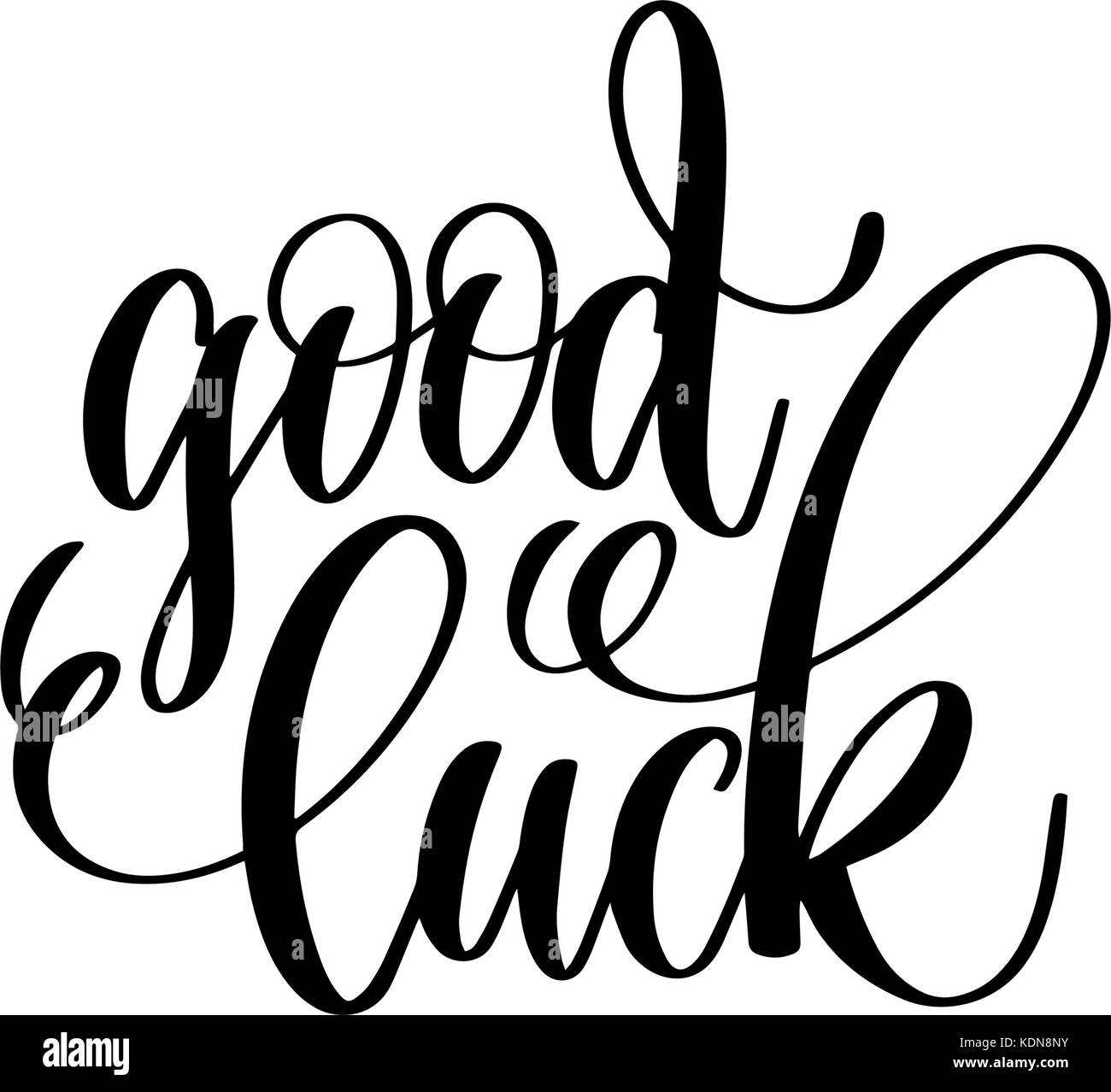 good luck hand lettering inscription positive quote Stock Vector Image ...